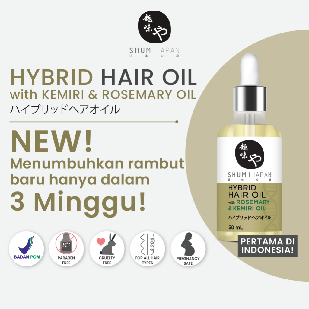 Jual [BPOM] NEW! SHUMI Japan Hybrid Hair Oil with Kemiri & Rosemary Oil ...