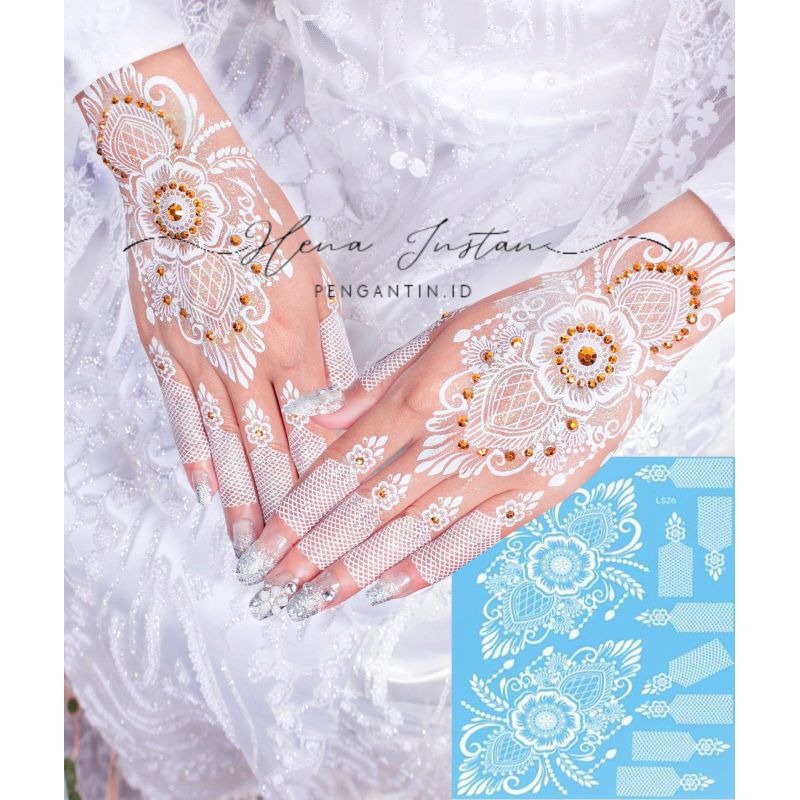 Jual NEW MOTIP HENA STIKER HENNA INSTAN 1 SET HENA PENGANTIN TEMPEL ...