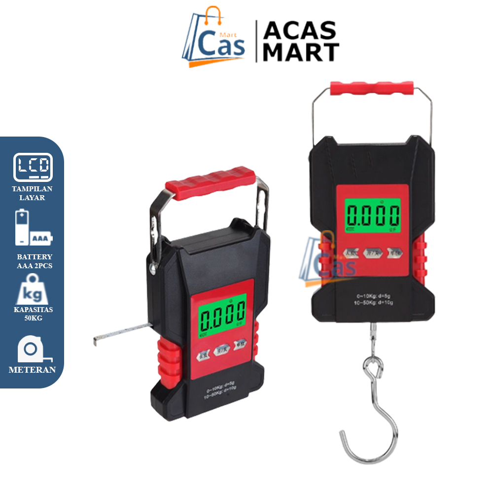 Jual AM WH- A28 Timbangan Digital Koper Gantung 50 kg / 10 Gram Meteran Pita Elektronik Portable ...