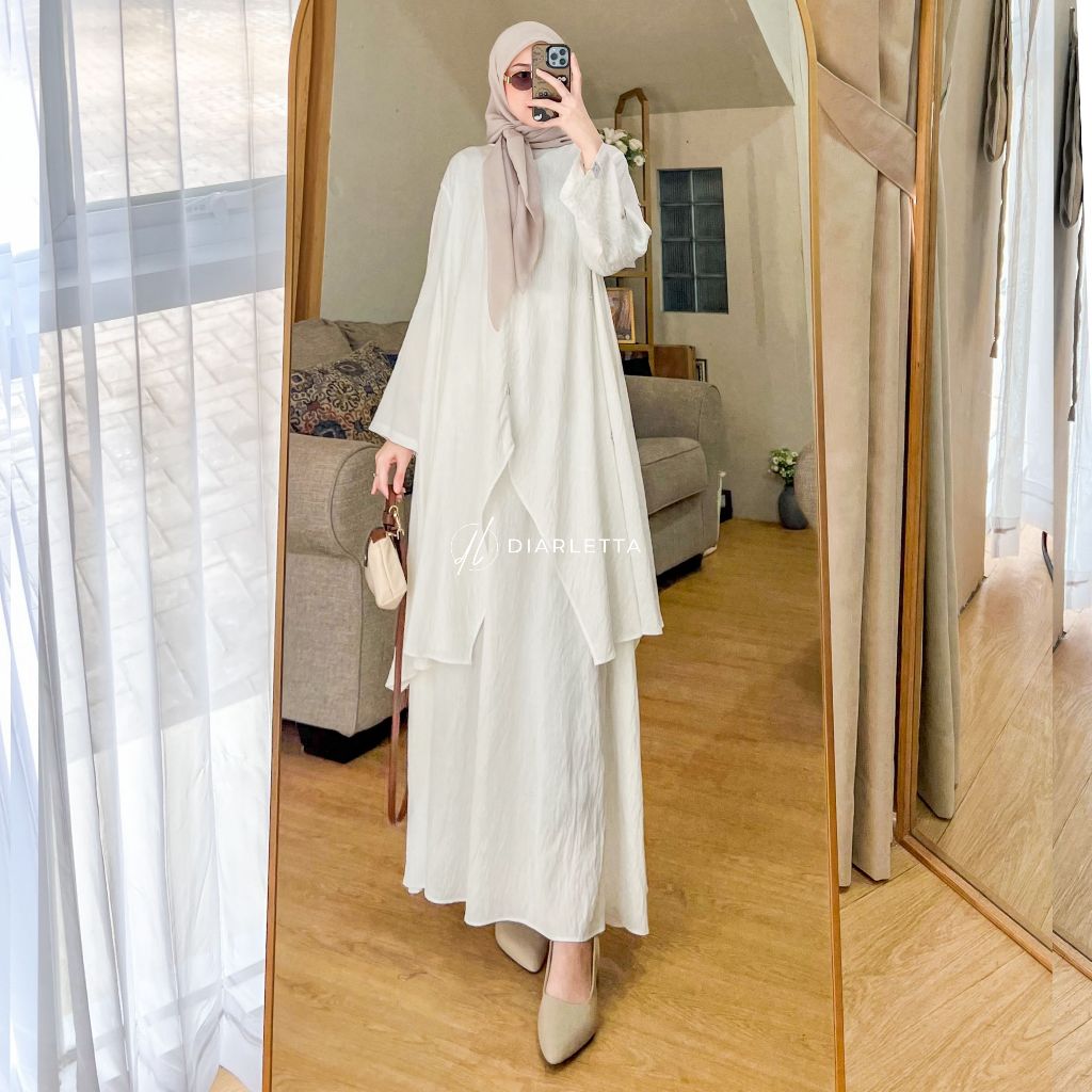 Jual Berlianna Set Rok Permata Payet Polo Linen Busui Friendly Rok ...