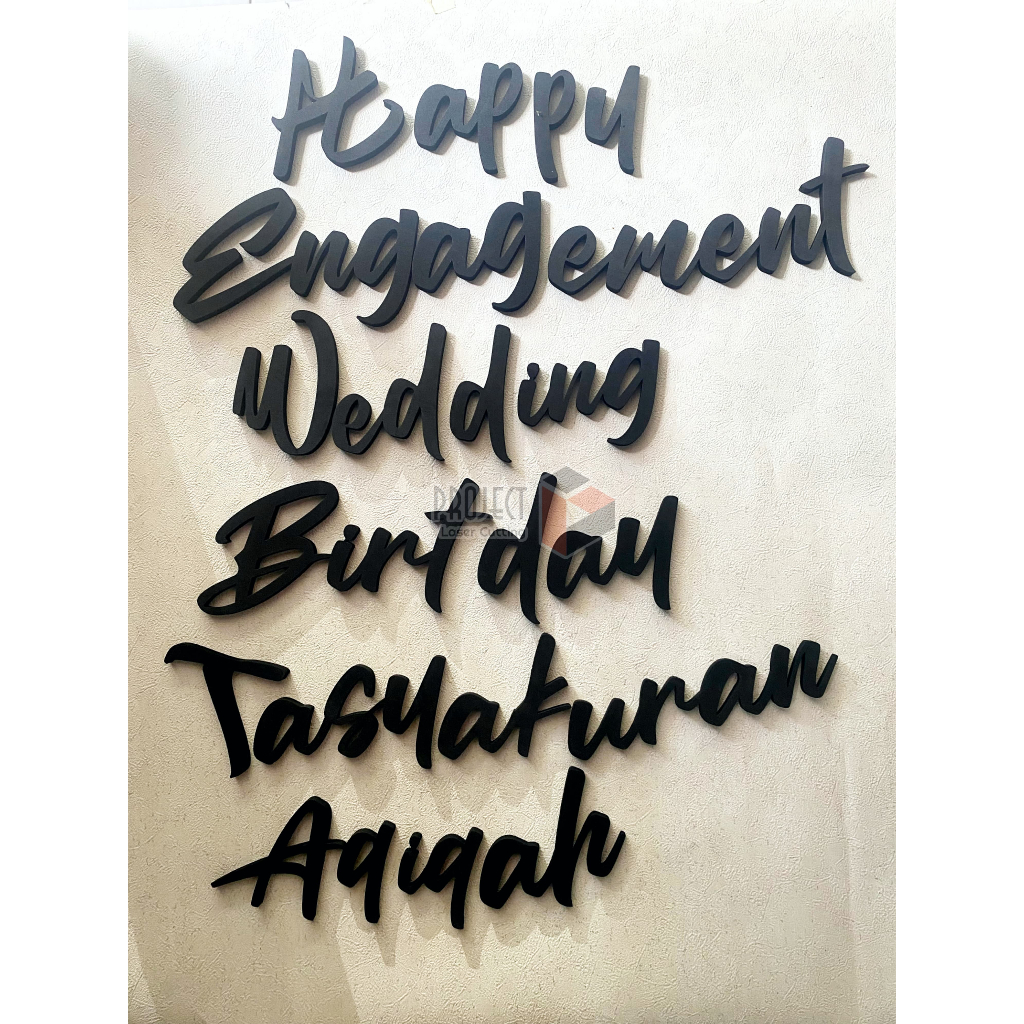 Jual TULISAN DEKORASI BACKDROP HAPPY ENGAGEMENT, BIRTHDAY, AQIQAH ...