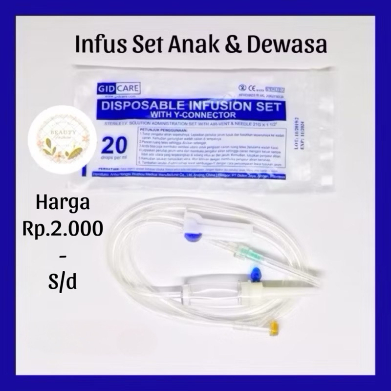 Jual infuset satuan / Selang Infus set / Infusion set/ Infuset Y ...