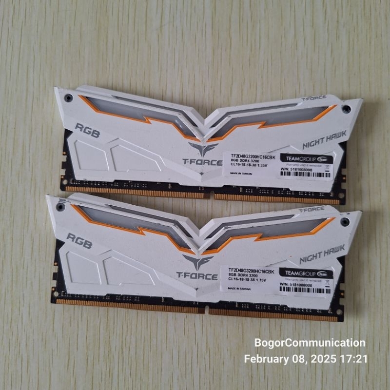 Jual RAM DDR4 TEAM T-FORCE NIGH HAWK RGB 16GB 2x8GB 3200MHz Desktop PC ...