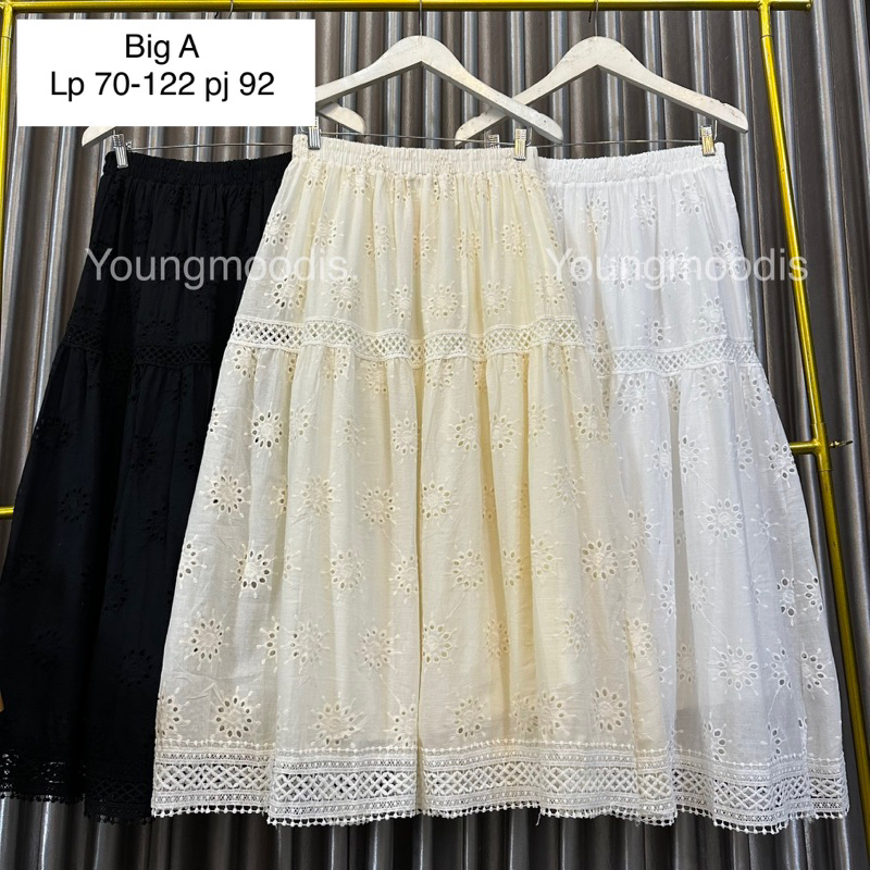 Jual Youngmoodis rok panjang premium bahan katun bordir katbol series ...