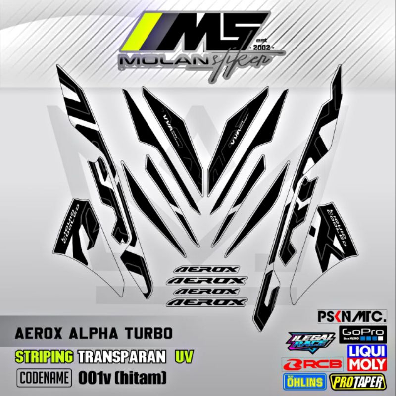 Jual Decal Sticker Striping Variasi Transparan Uv Aerox Alpha Aerox ...