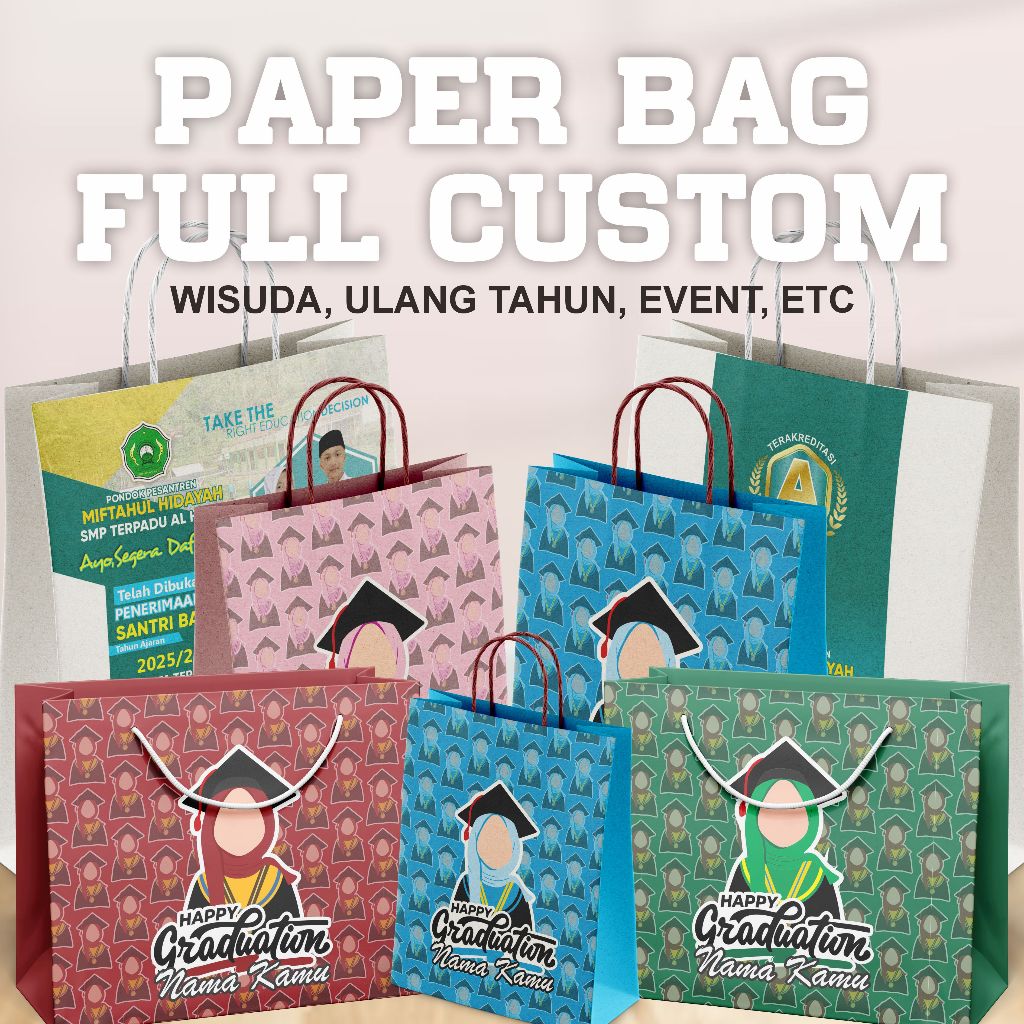 Jual Paper Bag Kado Crafty, Paper Bag Custom Desain Cetak Foto Sendiri ...