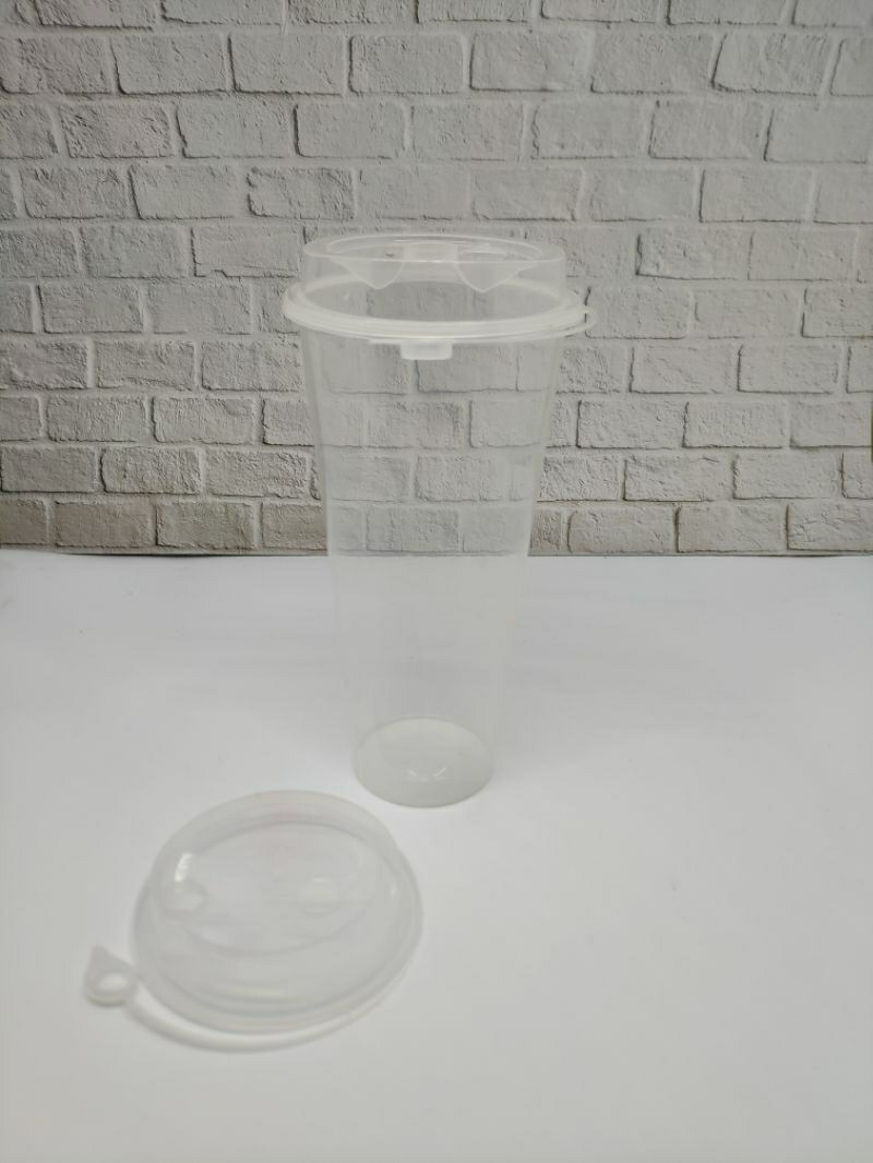 Jual CUP Gelas PP Injection 22oz 700ml+ Tutup Bening Hitam Putih Hijau ...