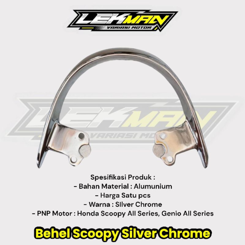 Jual Behel Scoopy Chrome Model Original Varian Warna Silver Chrome ...