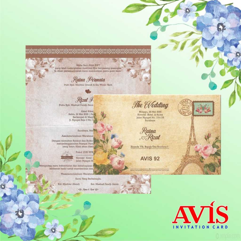 Jual Blangko Undangan Murah avis invitation card 92-99 | Shopee Indonesia