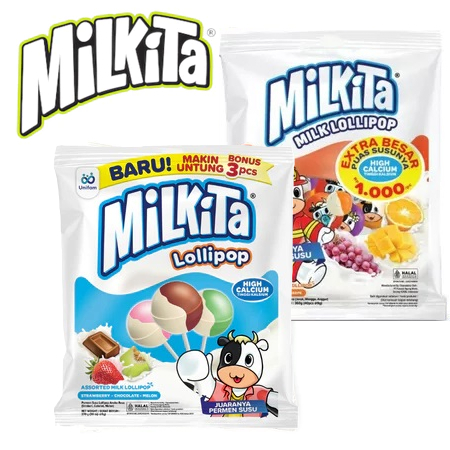 Jual REFILL Permen Milkita 33 pcs 9gr Milk Candy Lollipop / REFILL ...
