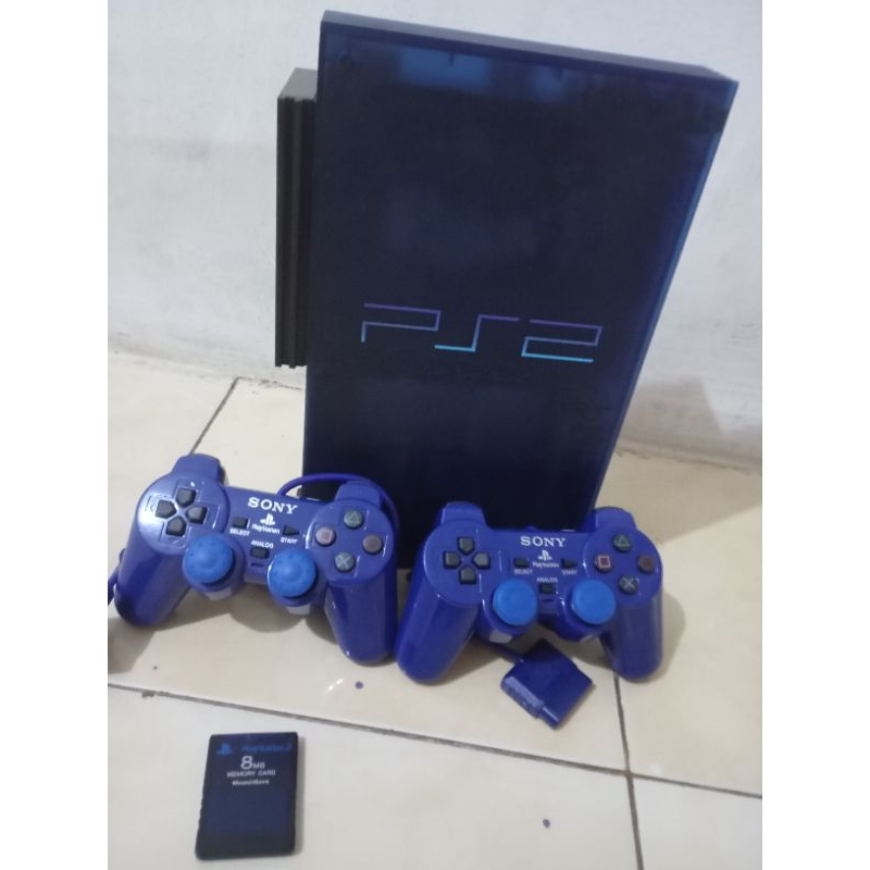 Jual PS 2 FAT BLUE TRANSPARAN LIMITED EDITION (160GB) | Shopee Indonesia