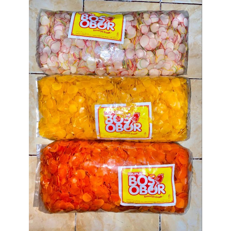 Jual KERUPUK SEBLAK MERAH/OREN/BAWANG CAP BOSS OBOR 5KG | Shopee Indonesia