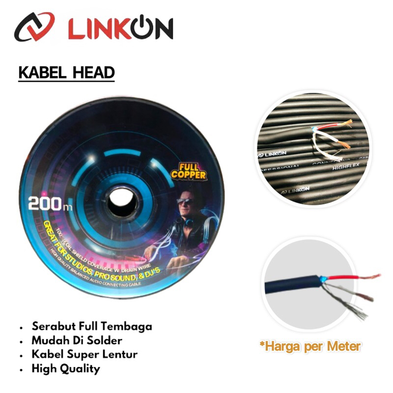 Jual Kabel Head Linkon Hitam Tembaga Per Meter | Shopee Indonesia