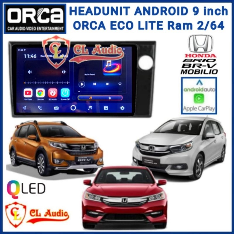 Jual Head Unit Android Orca Eco lite 9 Inch Honda Brio/Mobilio/BRV 2016 ...