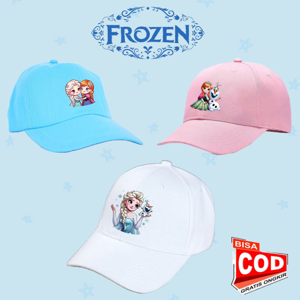 Jual TOPI BASEBALL ANAK FILM KARTUN CEWE COWO FROZEN ANNA ELSA BANYAK ...