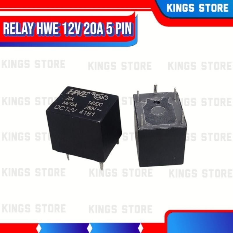 Jual Relay DC 12V - 20A 5 Kaki HWE Hitam 5pin 12Volt ( Kualitas Bagus ) | Shopee Indonesia