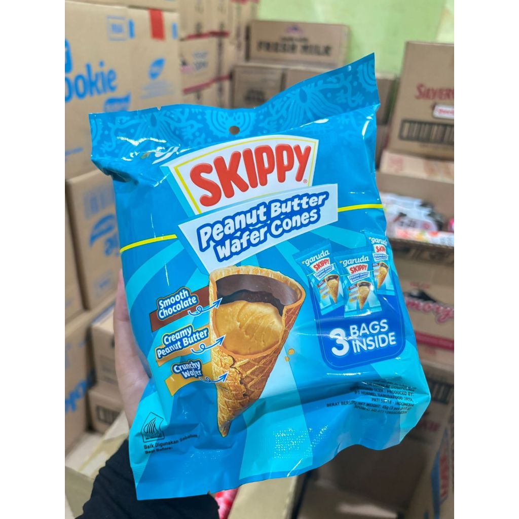 Jual SKIPPY PEANUT BUTTER WAFFER CONE ISI 3 BUNGKUS | Shopee Indonesia