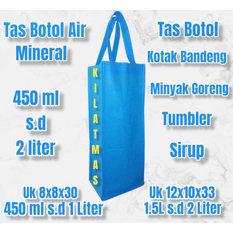 Jual Tas Botol Air Minum Ukuran 450 ml - 2 liter isi 1 lusin 12 Pcs ...