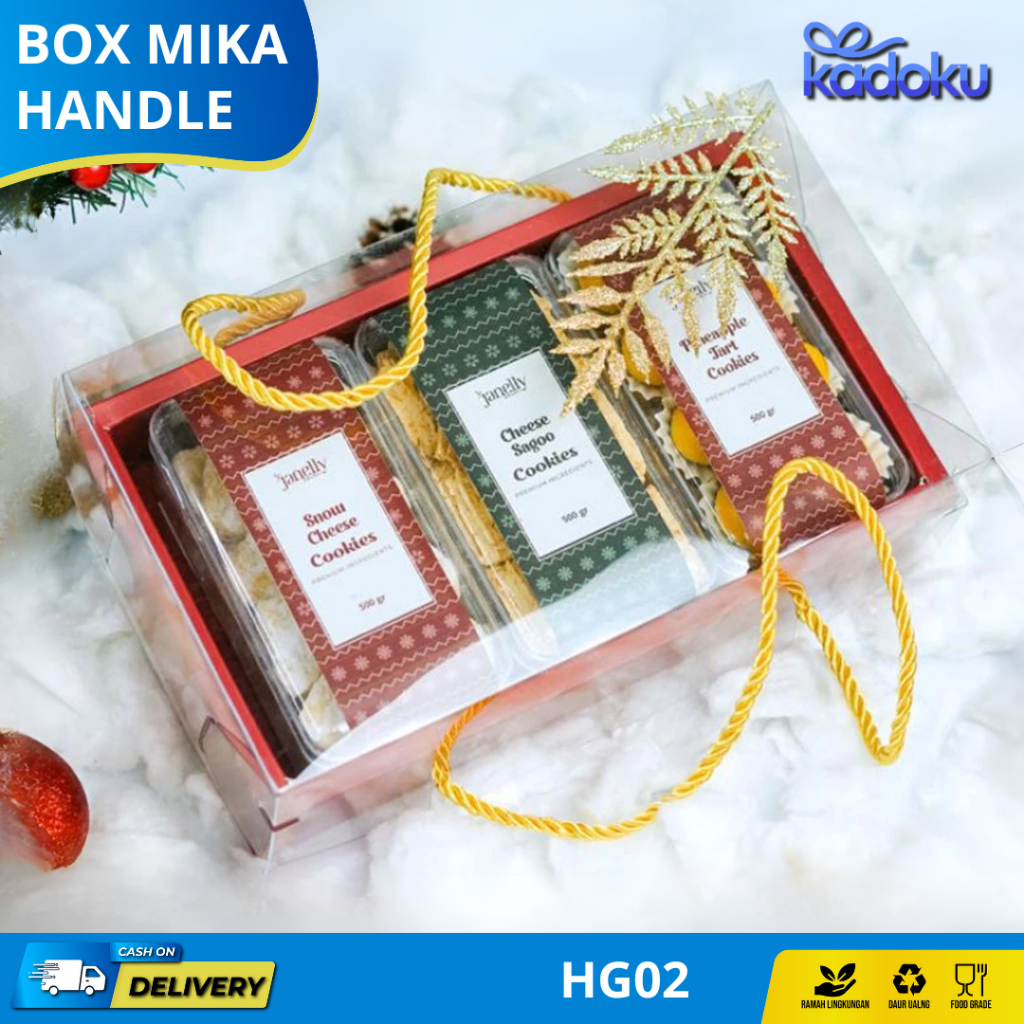 Jual Box Mika Handle / Hampers Cookies Kotak Toples Kue Mika / Box Kue ...