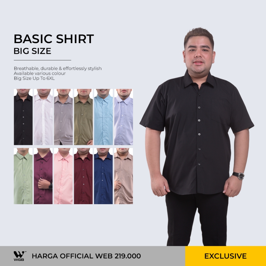 Jual WGB Kemeja Lengan Pendek Big Size Pria Ukuran Besar Jumbo XXL XXXL | Shopee Indonesia