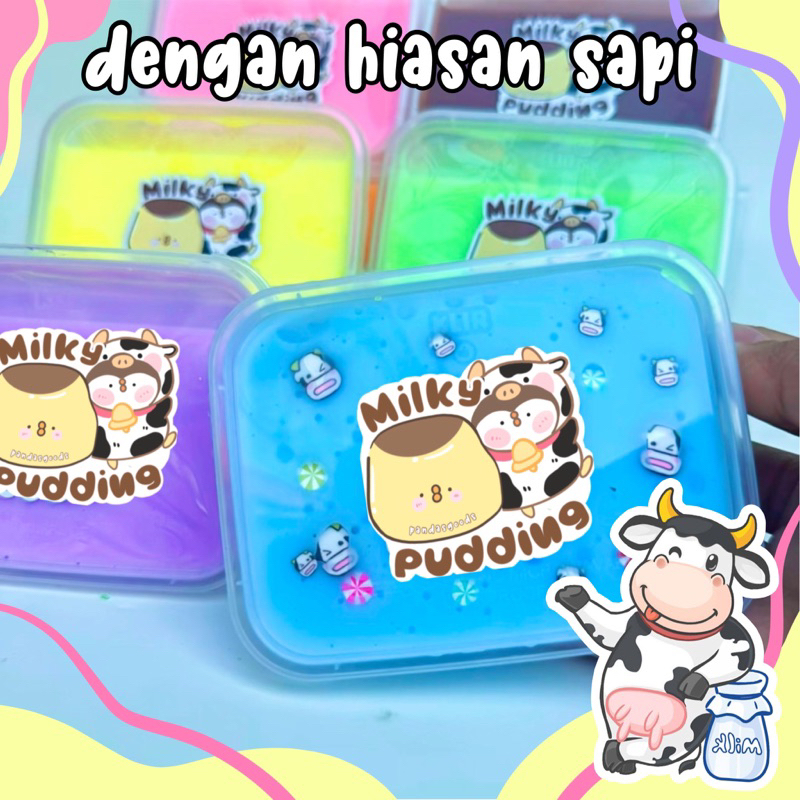 Jual MILKY PUDDING SUSU SLIME dengan HIASAN SAPI | Shopee Indonesia