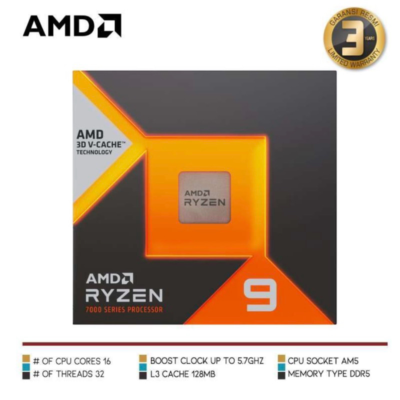 Jual AMD Ryzen 9 7950X3D Gaming Processor | Ryzen 9 7000 Series 16-Core ...