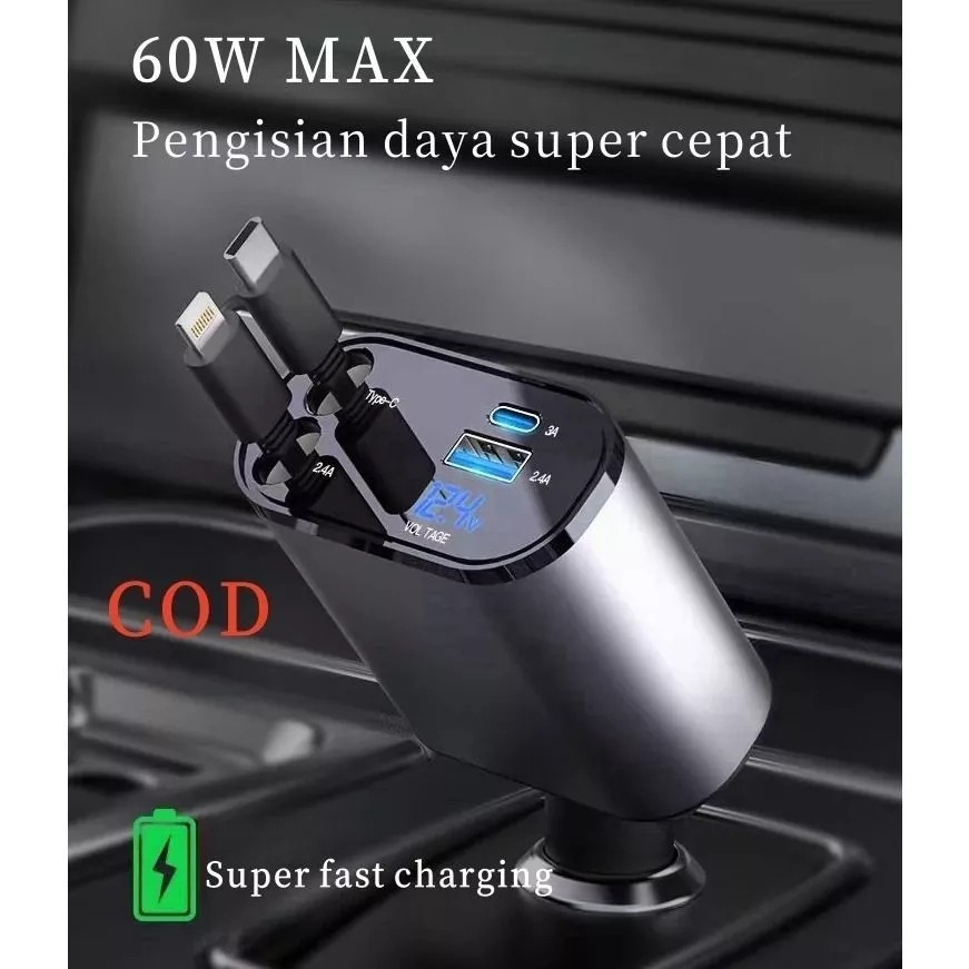 Jual SAVER MOBIL 4in1 ⚡️SUPER FAST CHARGING MAX TERLARIS+ PACKING/KBL C ...