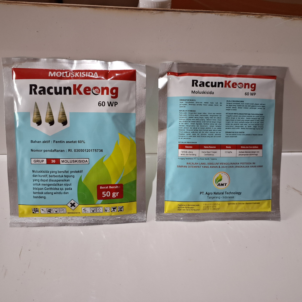 Jual Racun Keong 60 WP 50 Gram - Moluskisida Mengendalikan Siput Pada ...