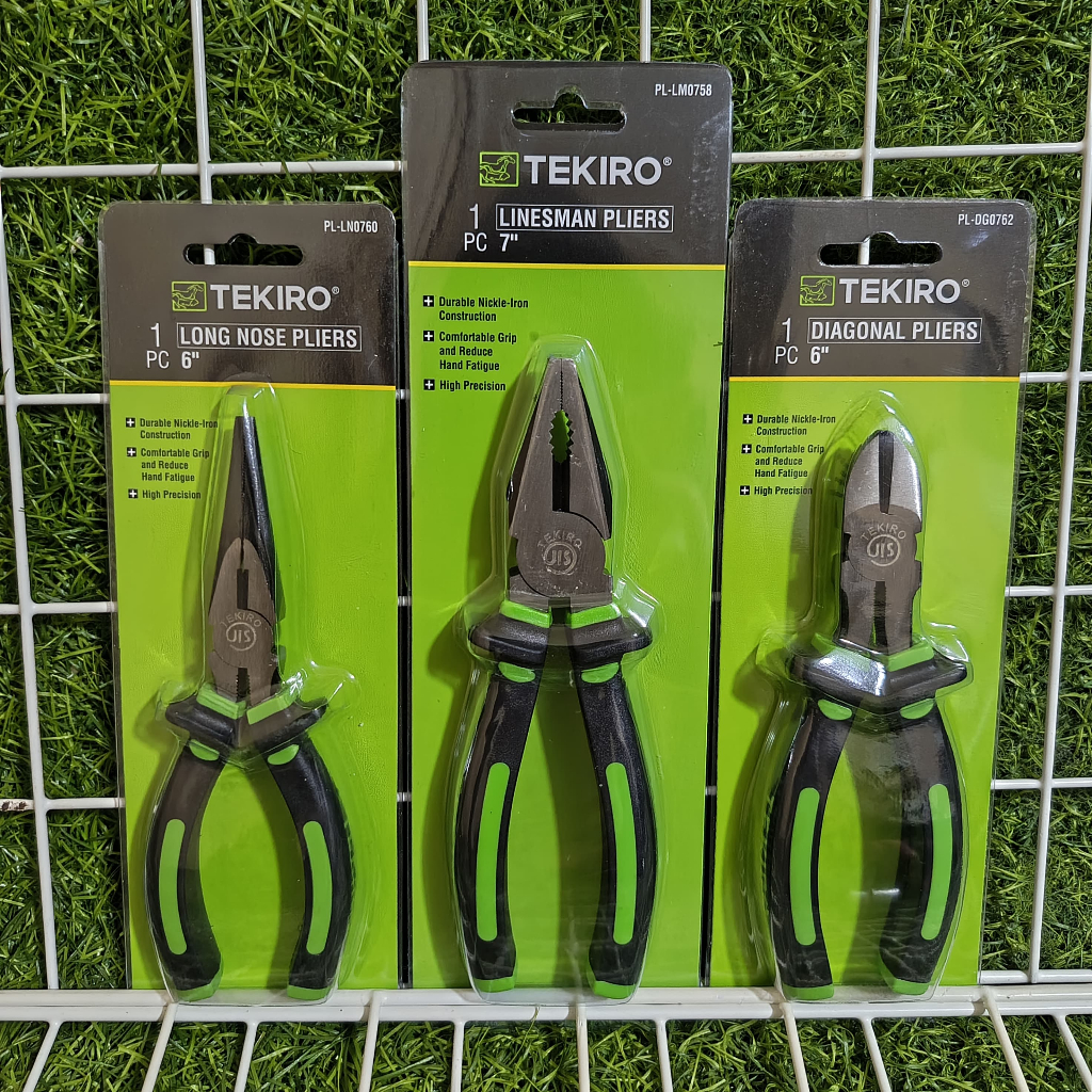 Jual TEKIRO Tang Set 3pcs - Tang Kombinasi 7inch + Tang Potong 6inch + Tang Lancip 6inch ...