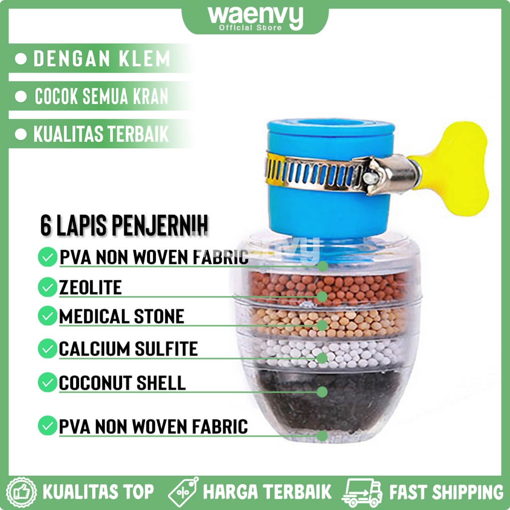 Jual Filter Air Keran Penjernih Air 6 Lapis Sambungan Kran Penyaring ...