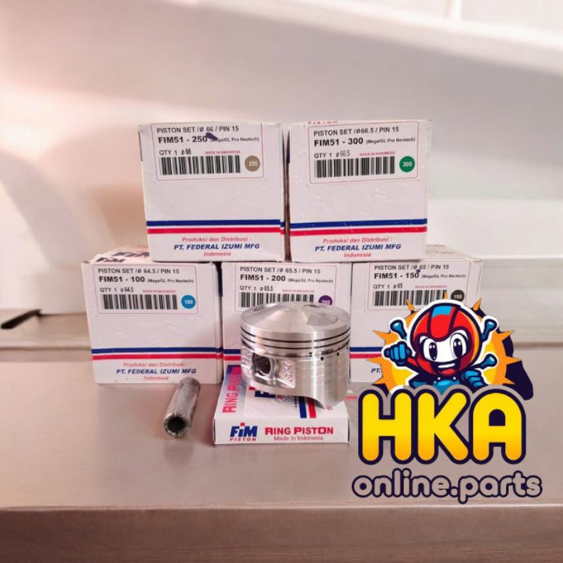 Jual FIM Piston Kit Set Megapro GL PRO STD/50/100/150/200/250/300 FIM51 ...