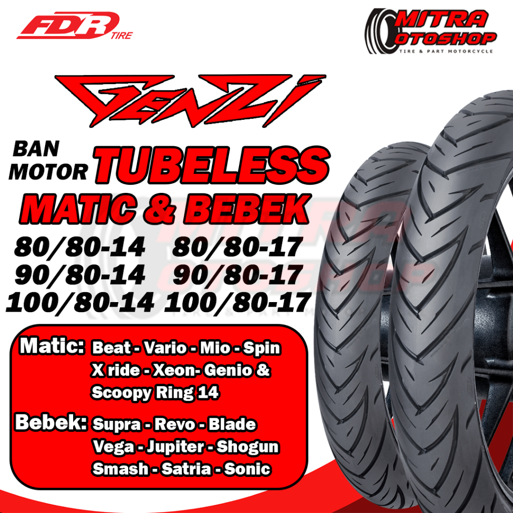 Jual FDR TL GENZI RING 14 & RING 17 Ban Motor Tubeless | Shopee Indonesia