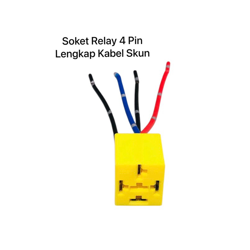 Jual Soket Relay Plastik 4 pin Kuning Kaki + Kabel | Shopee Indonesia