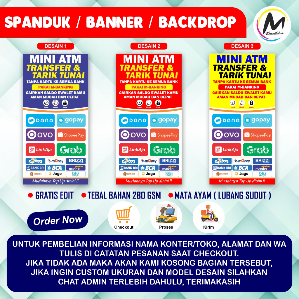 Jual Cetak Banner Topup / Banner Transfer / Banner Toko / Banner Konter ...