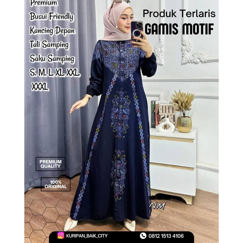 Jual Gamis Rayon Premium Motif Etnik ukuran Jumbo. | Shopee Indonesia