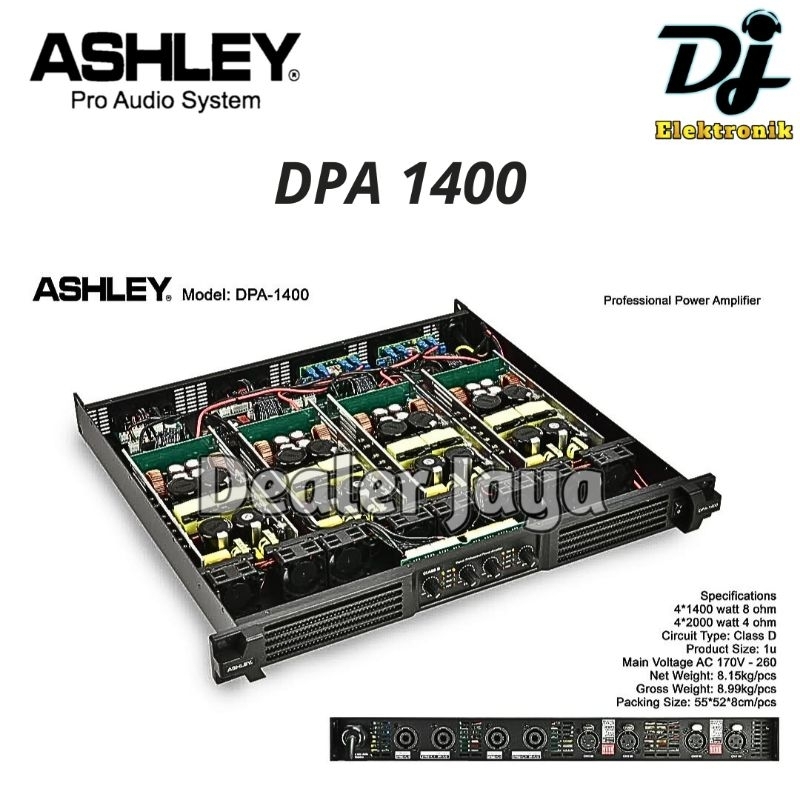 Jual Power Amplifier Ashley DPA 1400 / DPA1400 - 4 channel | Shopee ...