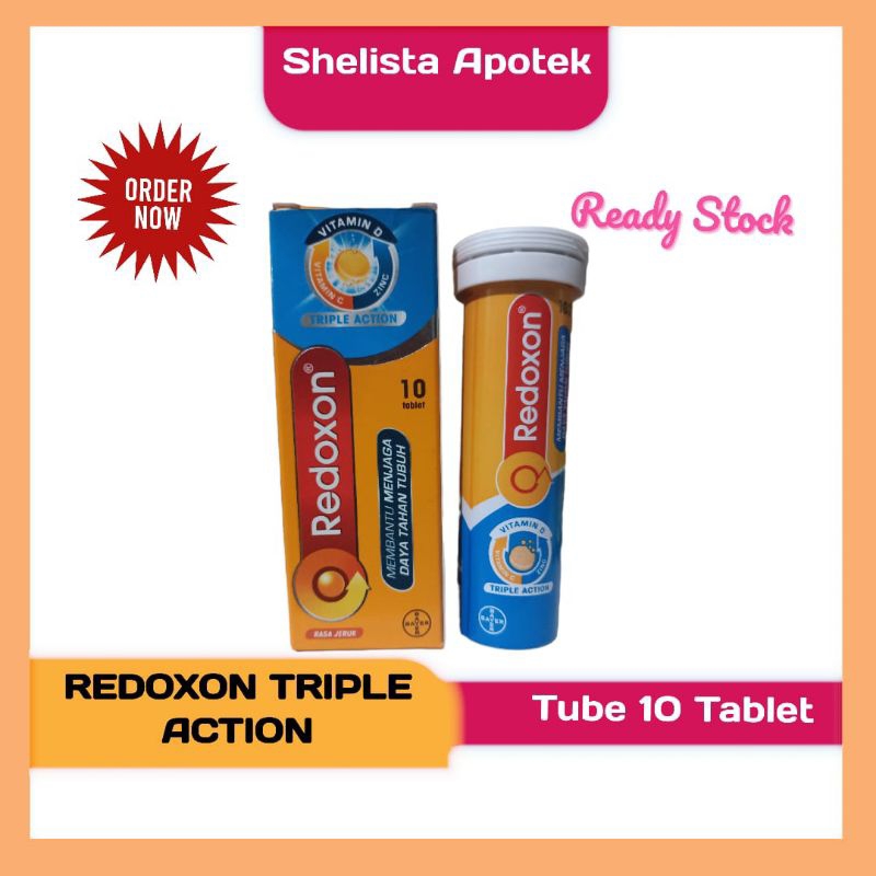 Jual Redoxon Triple Action Effervescent 10 Tablet/Vitamin menjaga daya ...
