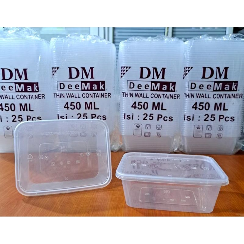 Jual Isi 25pcs Thinwall Kotak 450ml REC FOOD CONTAINER BOX Kotak ...