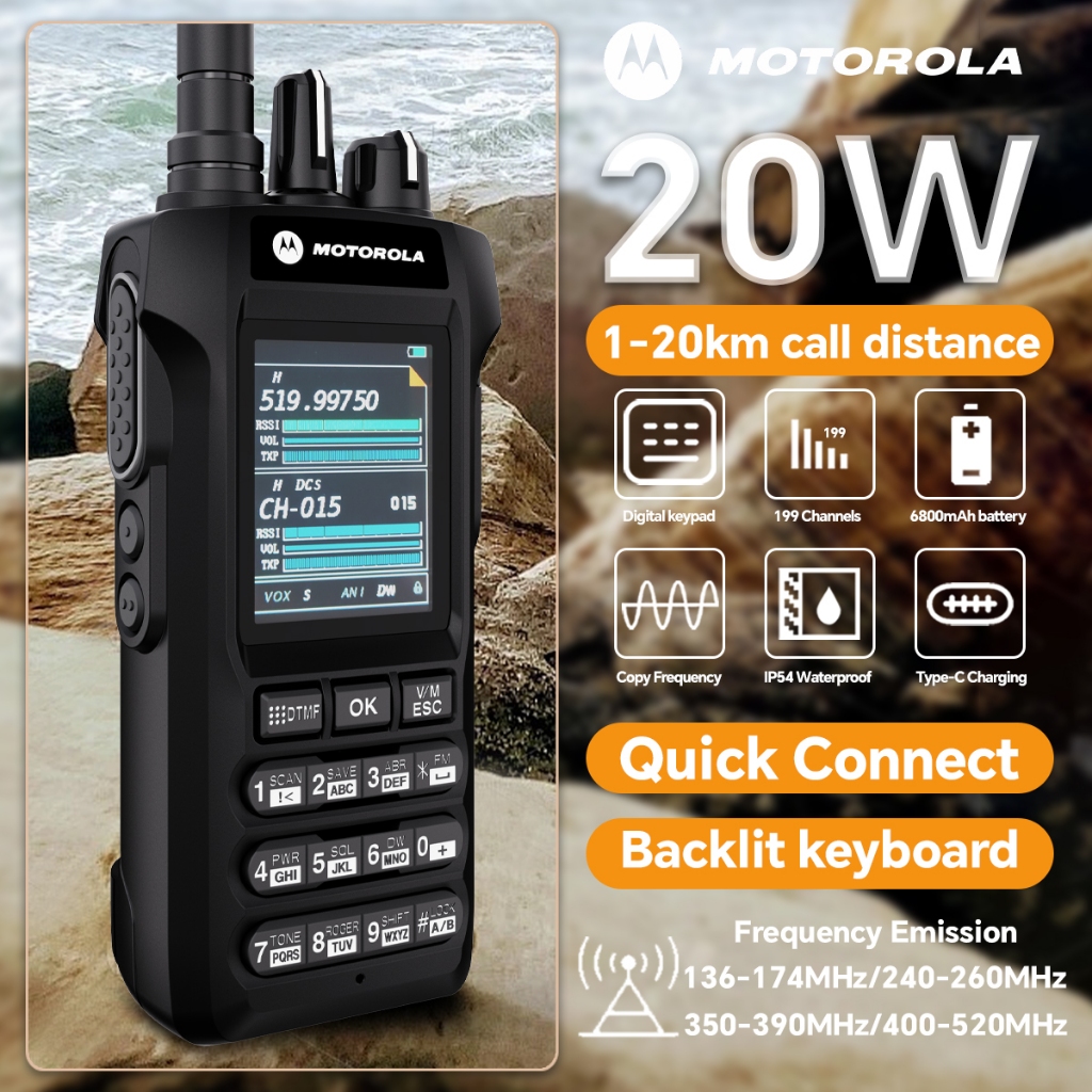 Jual HT motorola R8 Walkie Talkie kisaran panjang 20KM Dual Band dua ...