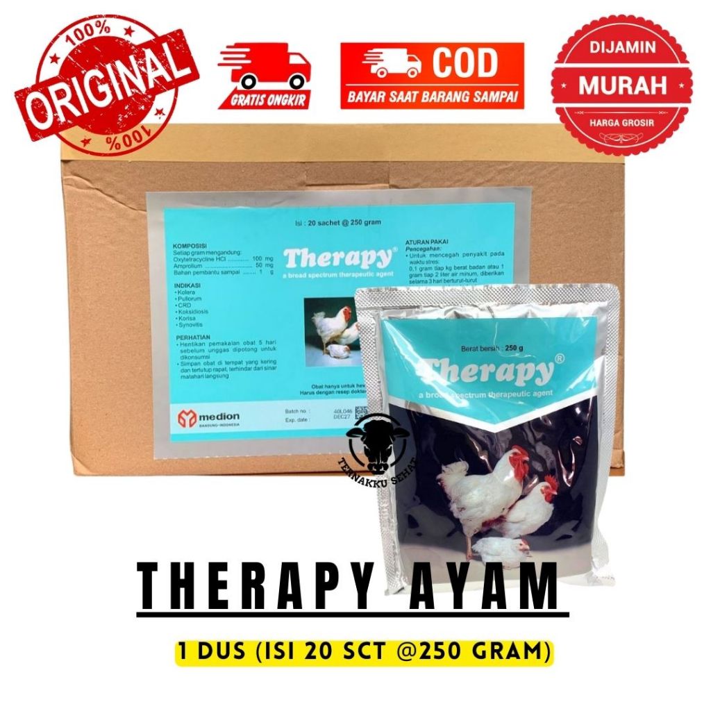Jual THERAPY AYAM 250 gram (1 DUS ISI 20 SCT) - Antibiotik Obat Crd ...