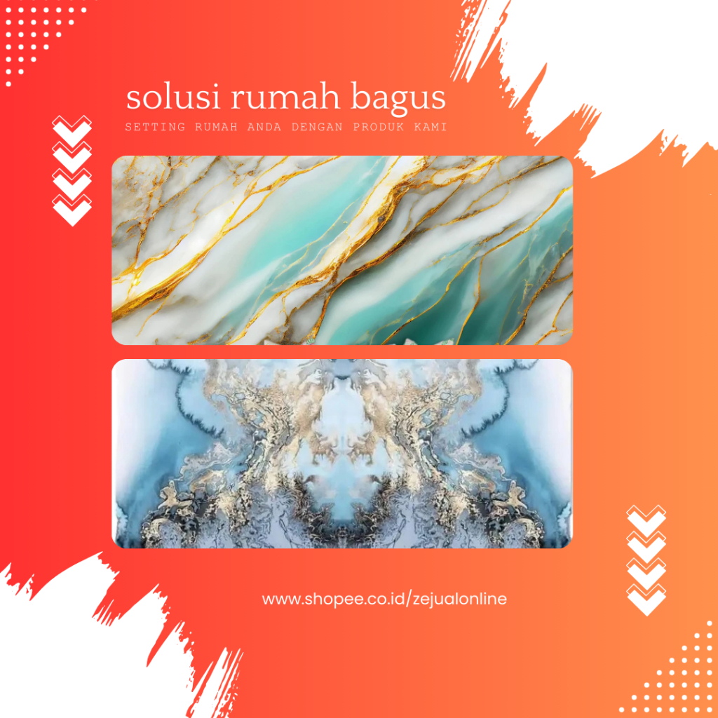 Jual pvc marmer glossy modern 2 lembar motif 3d uv marble sheets ...