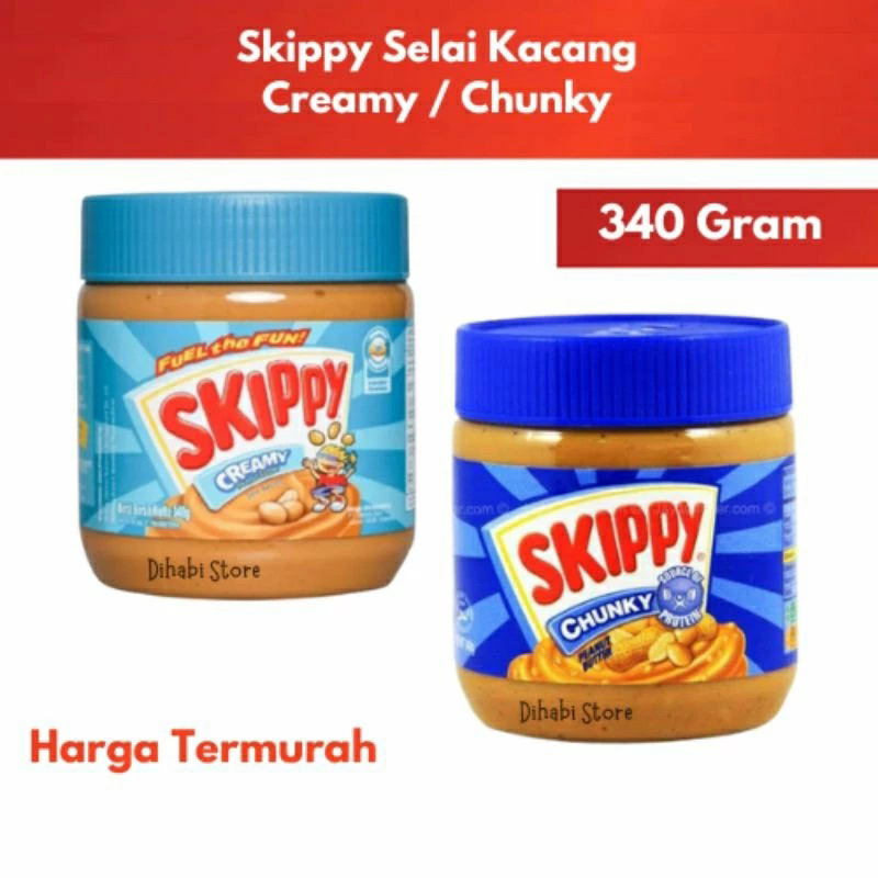 Jual SKIPPY PEANUT BUTTER SELAI KACANG CREAMY / CHUNKY 340gr | Shopee ...