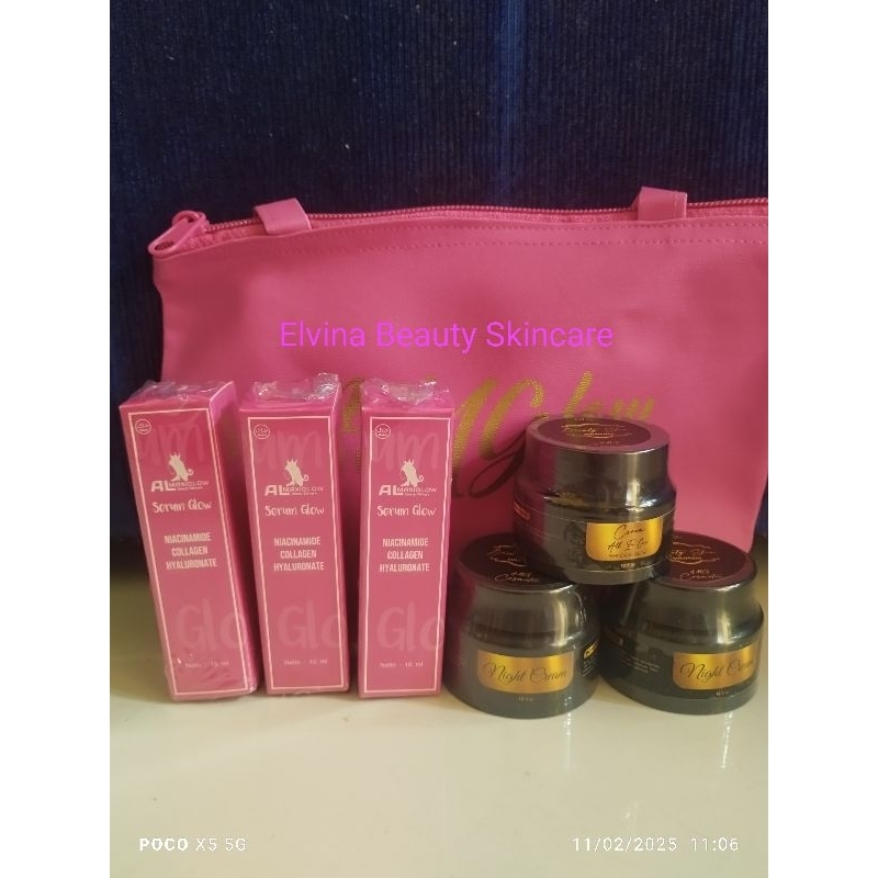 Jual Paket Isi Serum Glow(3)+Night Cream(2)+All In One(Whitening ...