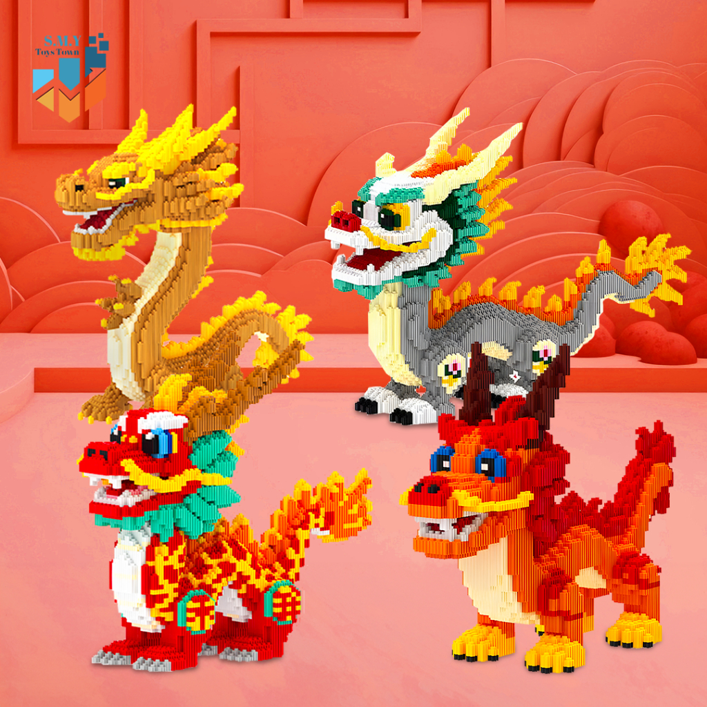 Jual SMY Toystown Cny Gold Dragon Big Nano Block Bricks Mainan Balok ...