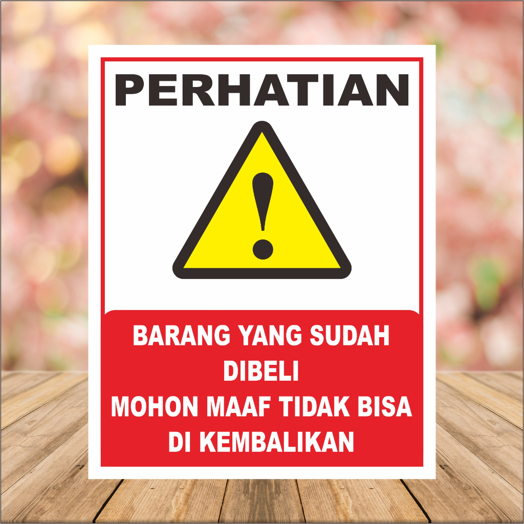 Jual STIKER BARANG YANG SUDAH DIBELI TIDAK DAPAT DI TUKARKAN KEMBALI ...