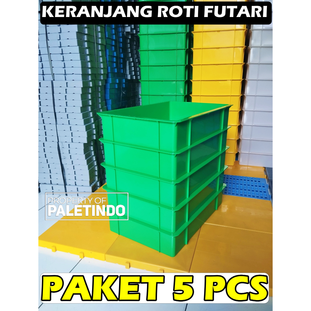Jual PAKET 5 PCS Keranjang Roti Container Bakery Solid FUTARI 51 x 34 x ...