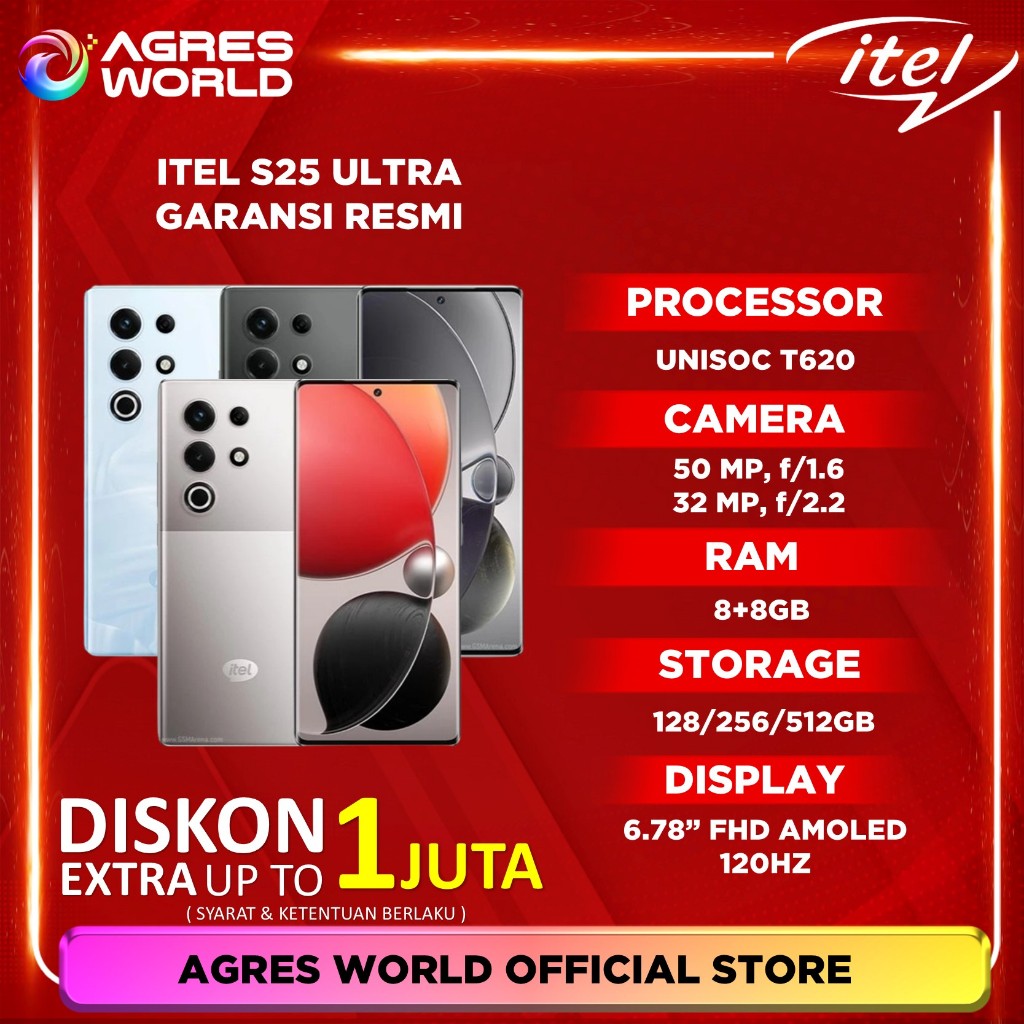 Jual Itel S25 Ultra 16GB(8+8)/128-256-512GB 6.78" FHD+ Amoled 3D 120hz - Garansi Resmi Indonesia ...