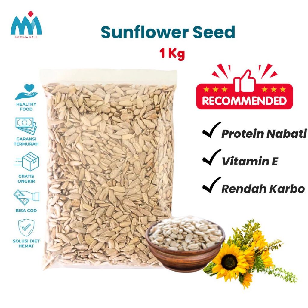 Jual Sunflower Seed 1 Kg - Biji Bunga Matahari Kuaci Kupas Raw Premium ...