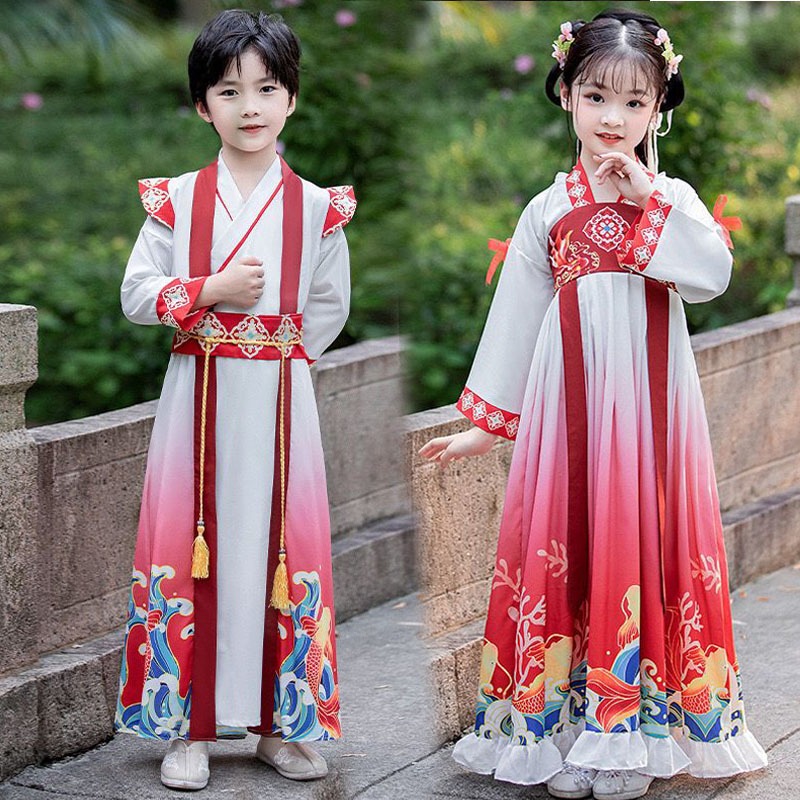 Jual Kostum hanfu pakaian adat tradisional chinese motif ikan / pakaian ...