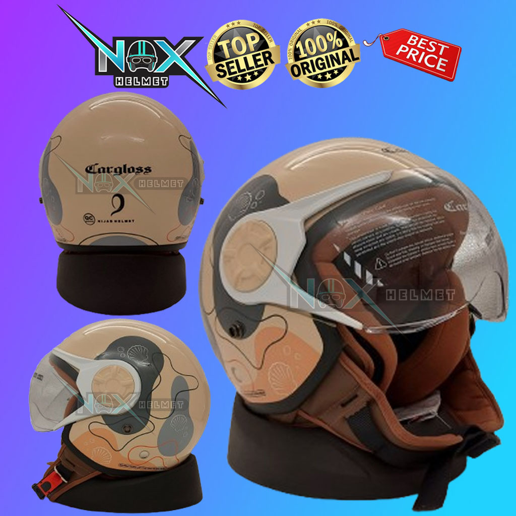 Jual Helm ORIGINAL CARGLOSS YRH Hijab Motif Ocean Retro Klasik (Ongkir ...